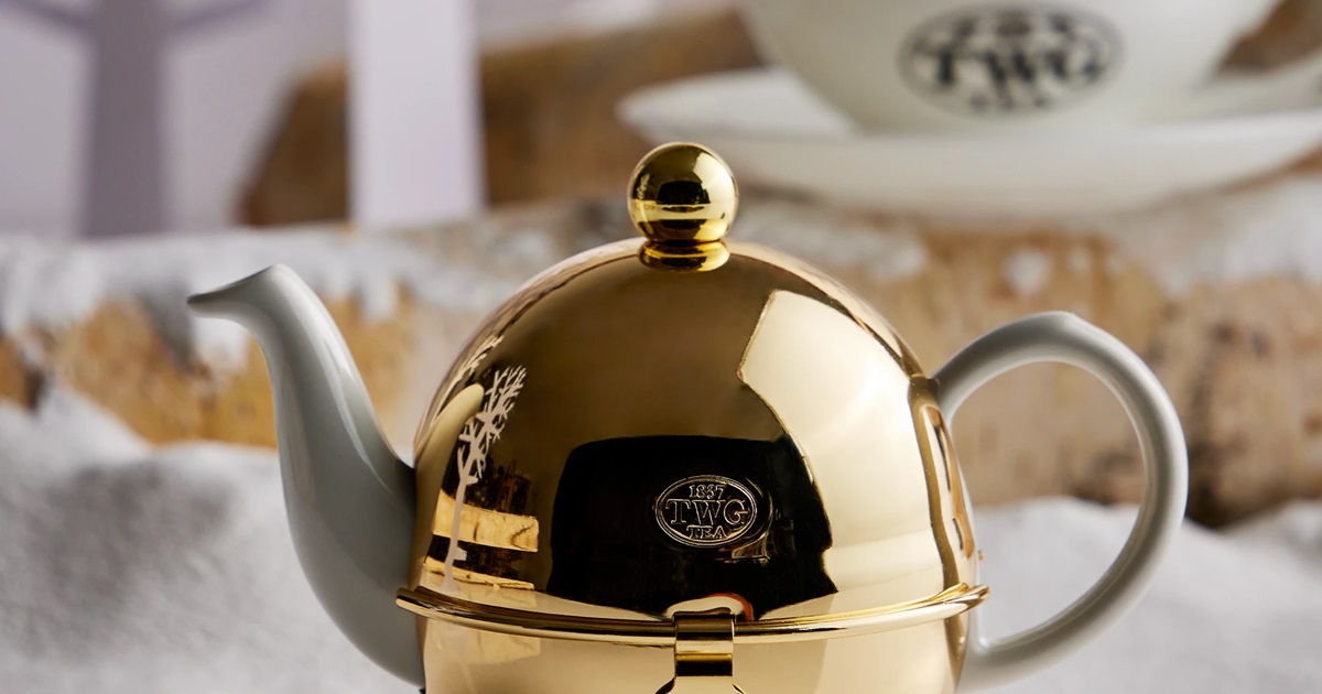 Tetera Jazz Gold Design de color blanco (180 ml) | TWG Tea