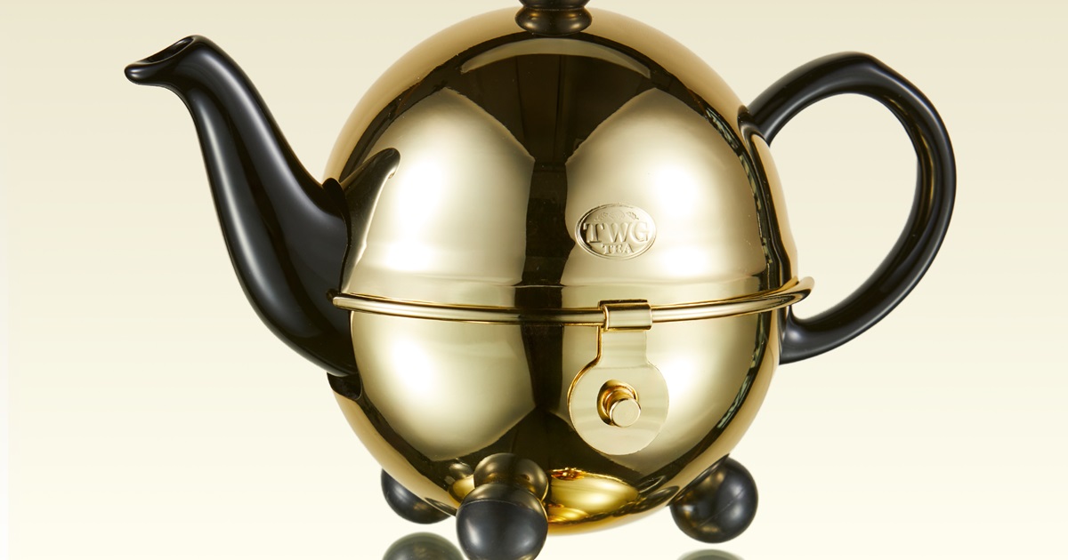 Design Gold Teapot in Black (180ml) | TWG Tea