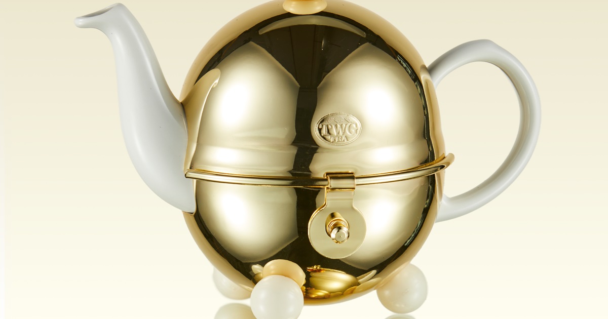 Design Gold Teapot in White (180ml) | TWG Tea