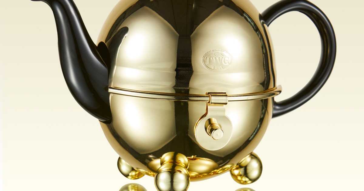 Jazz Gold Design Teapot in Black (180ml) | TWG Tea