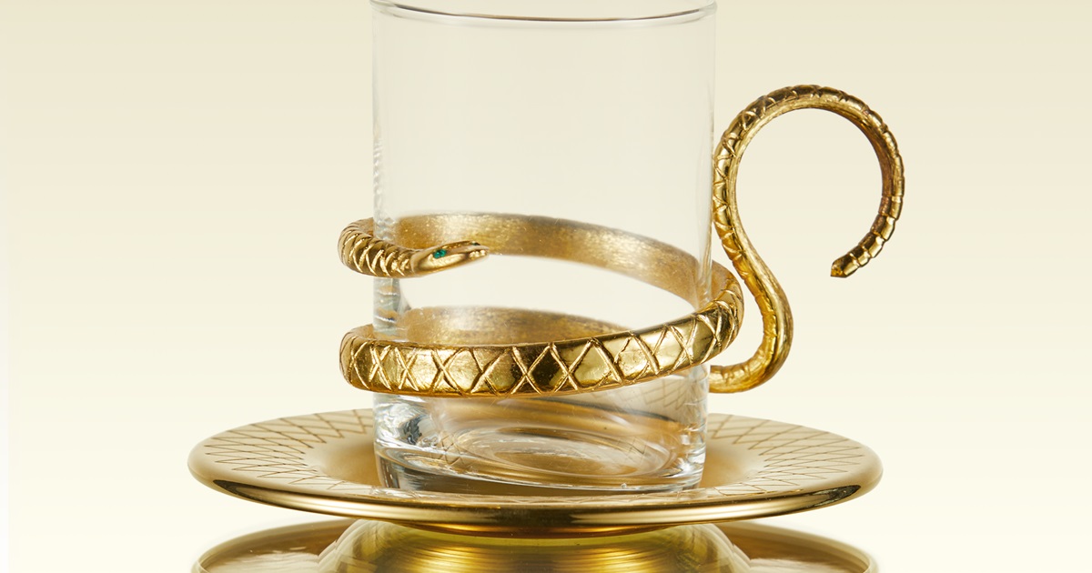 Sahara Teacup and Saucer with Gold Plating | TWG Tea