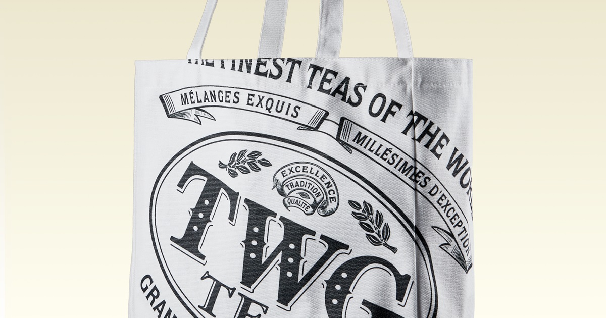 TWG Tea Tote Bag in White | TWG Tea